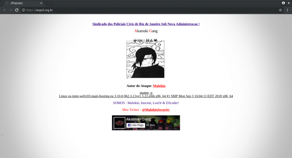 Leak\Deface – Adepol e Sinpol RJ – SySHVC e Malokin – DefCon-Lab.org Leak\Deface – Adepol e Sinpol RJ – SySHVC e Malokin – DefCon-Lab.org